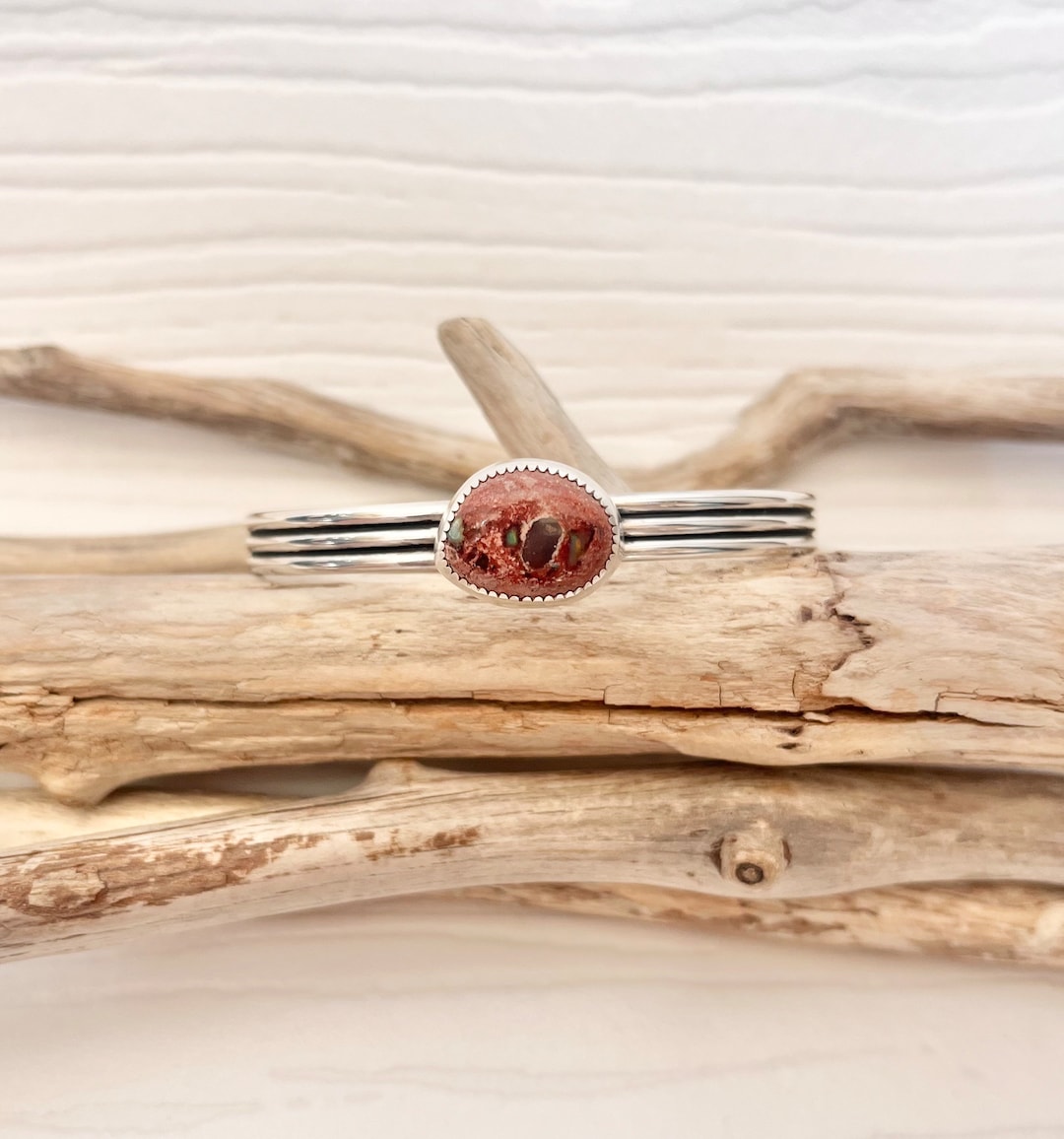 Sterling Silver Mexican Cantera Fire Opal Cuff Bracelet - Artisan ...