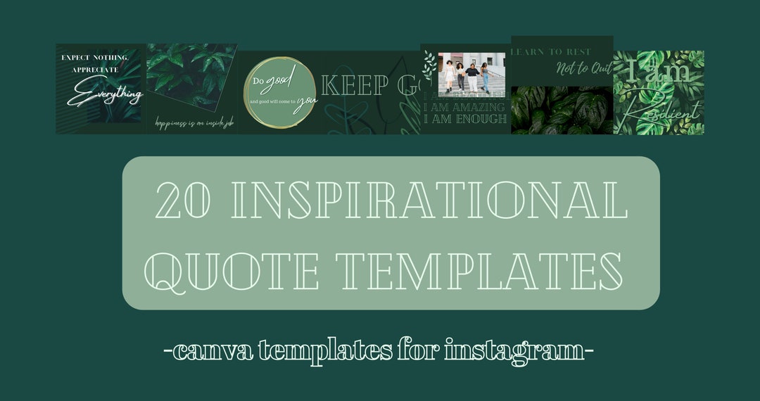 20 Green, Botanical Canva Templates for Instagram - Etsy