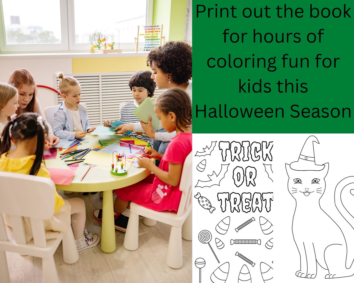 Halloween Kids Coloring Book Printable Art for Kids Coloring Book for ...