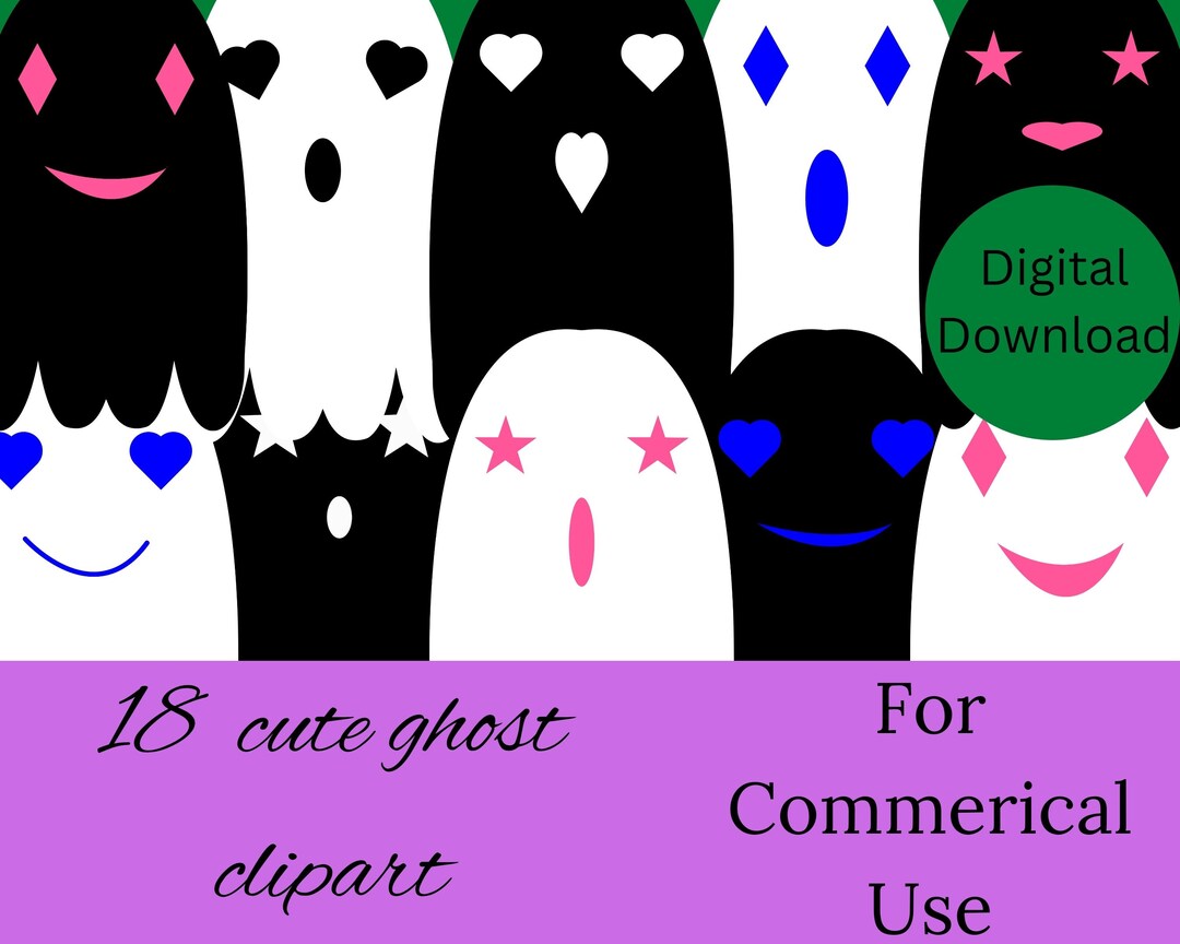 Ghost Clipart Halloween Clipart Commercial Use Clipart Art Print on ...