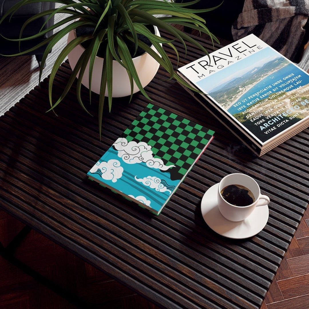 Anime Checkered Notebook - Blank, A5, Hard Backed Journal - Etsy