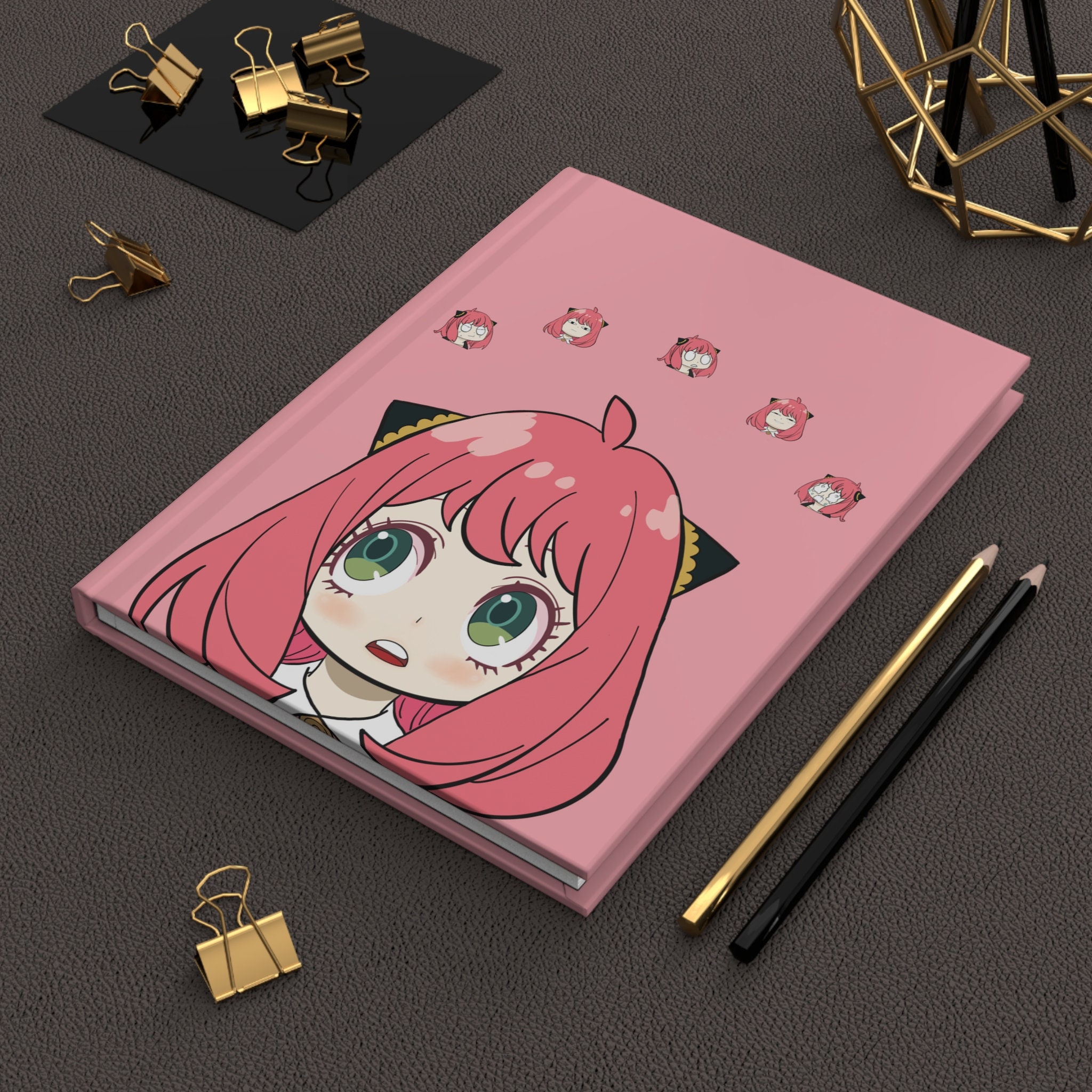 Pink Anime Girl Hardcover Journal Kawaii Notebook Anime - Etsy