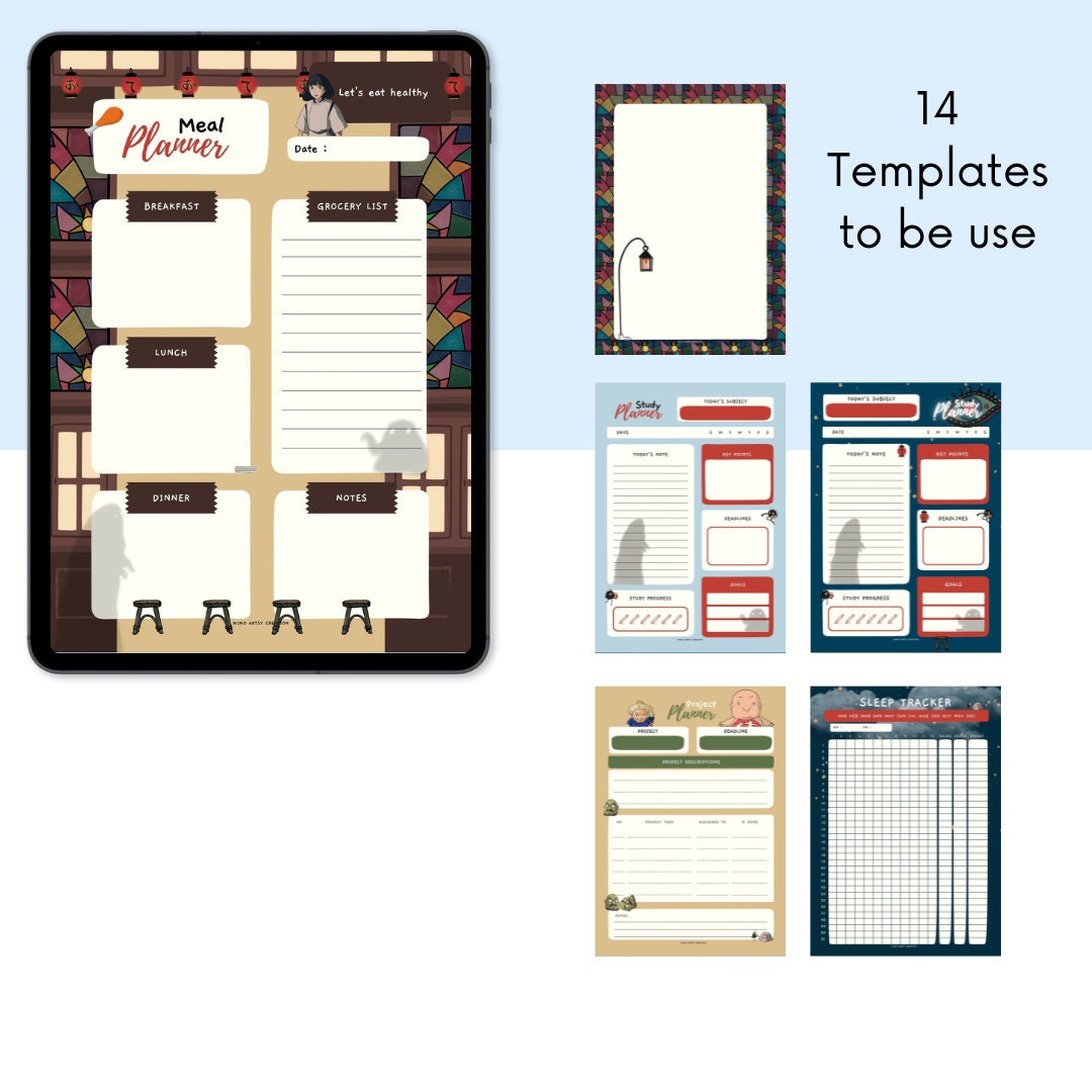 Cute Anime Printable Digital Planner Journal Daily - Etsy