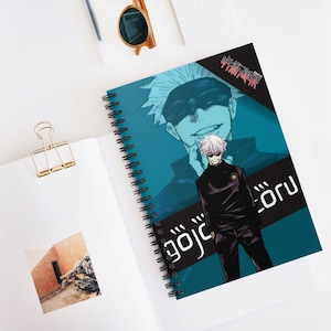 Gojo Anime Black Spiral Notebook - Ruled Line - Etsy