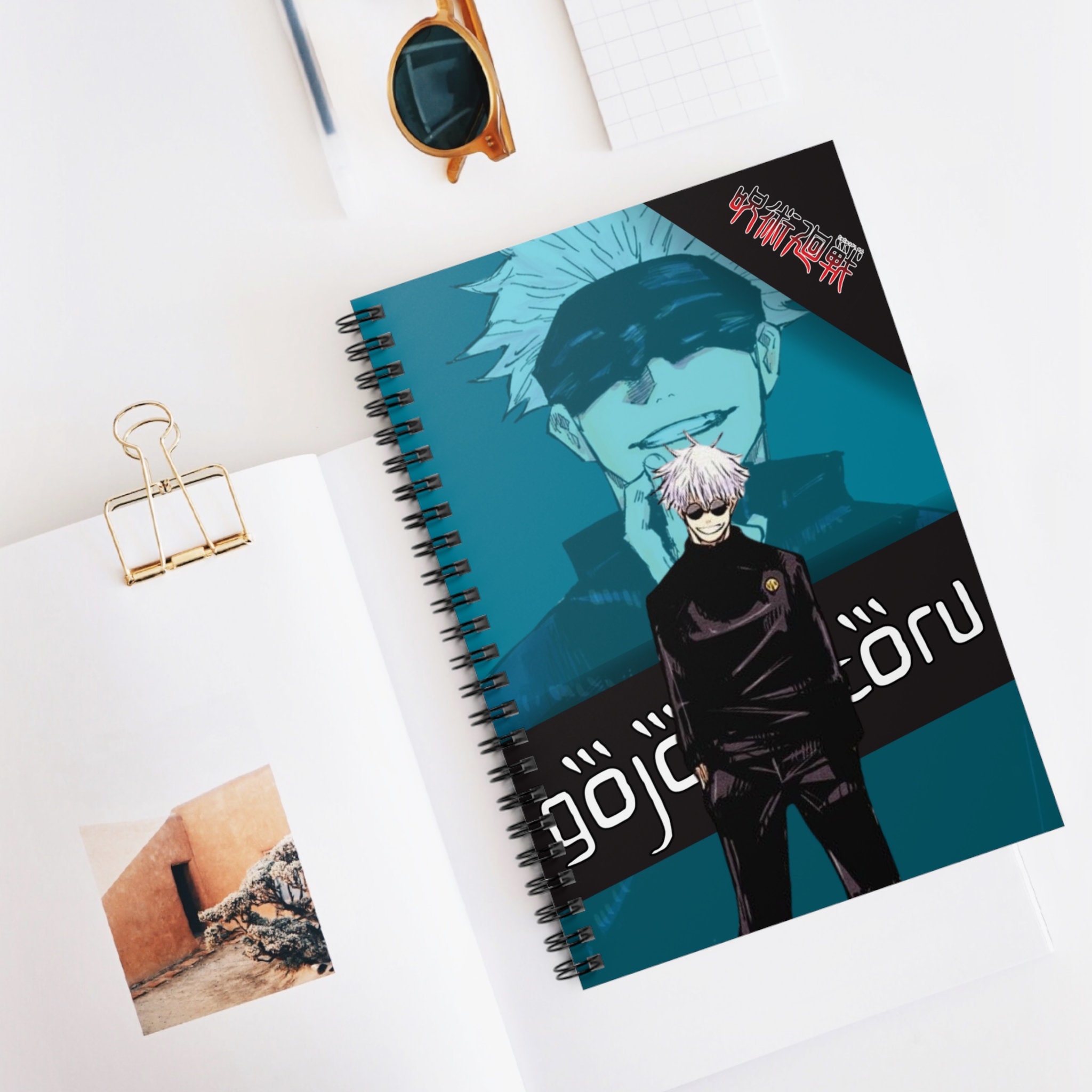 Gojo Anime Black Spiral Notebook - Ruled Line - Etsy