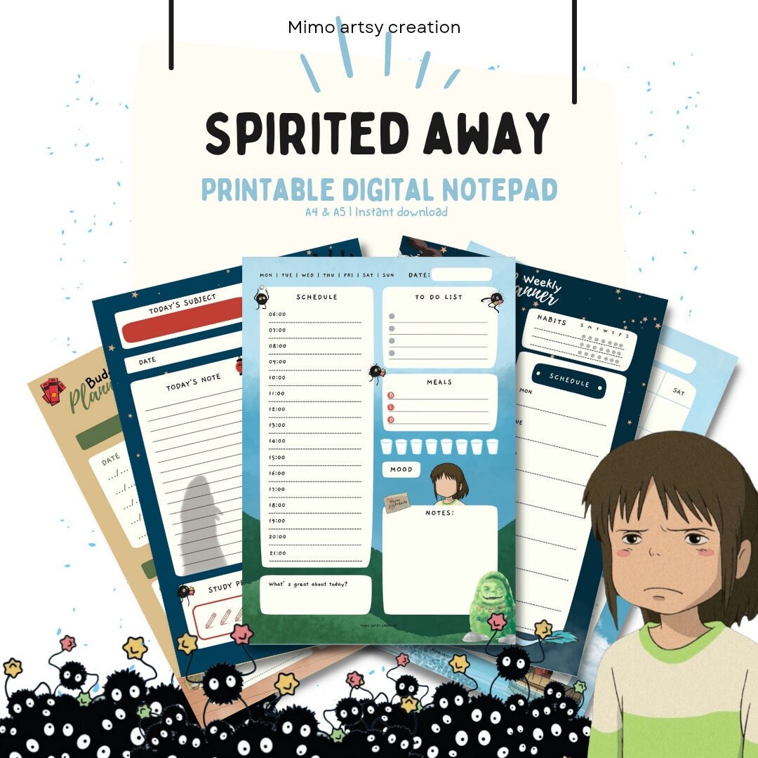 Cute Anime - Printable Digital Planner Journal | Daily Planner, Self ...