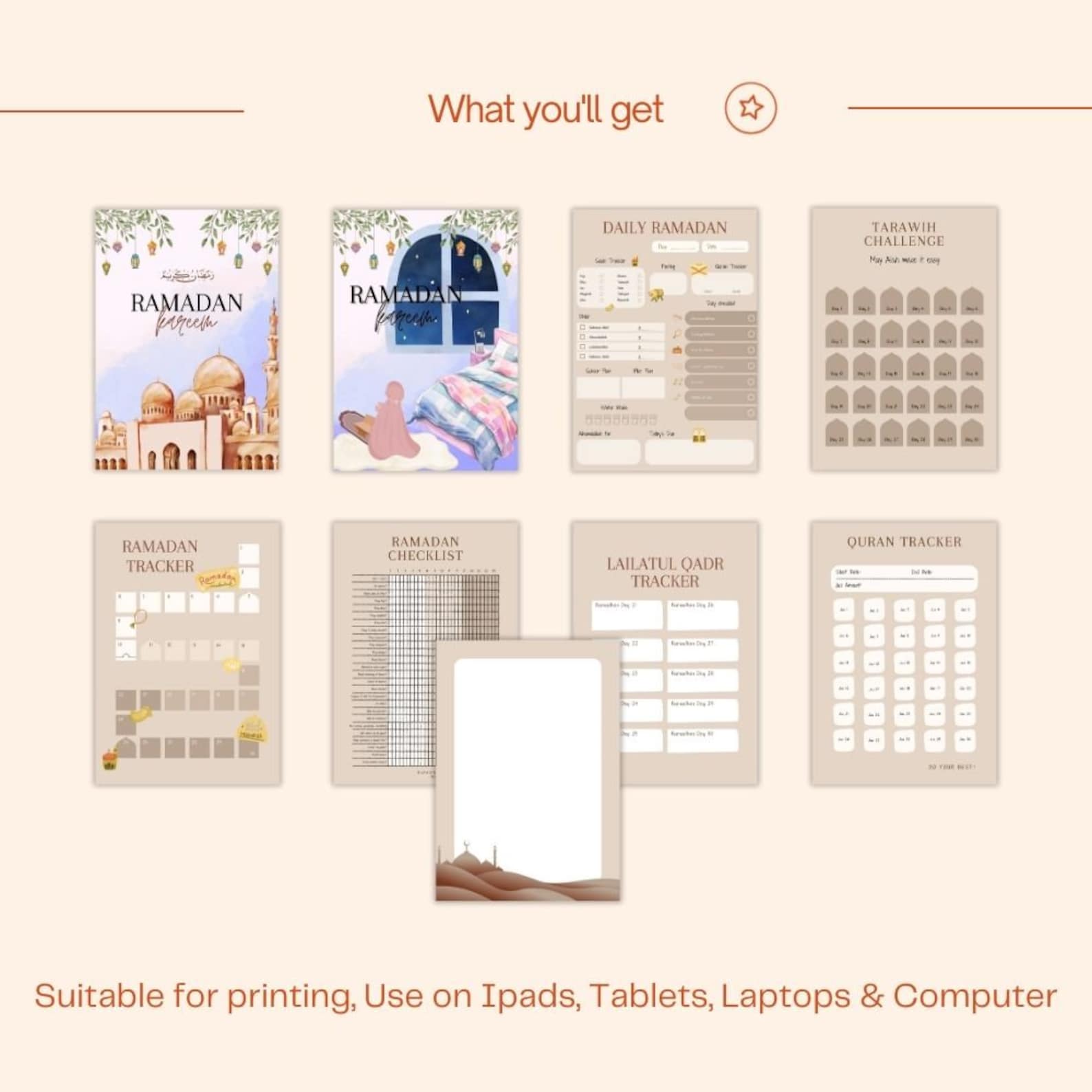 Ramadan Printable Digital Planner, Ramadan Checklist, Muslim Daily ...