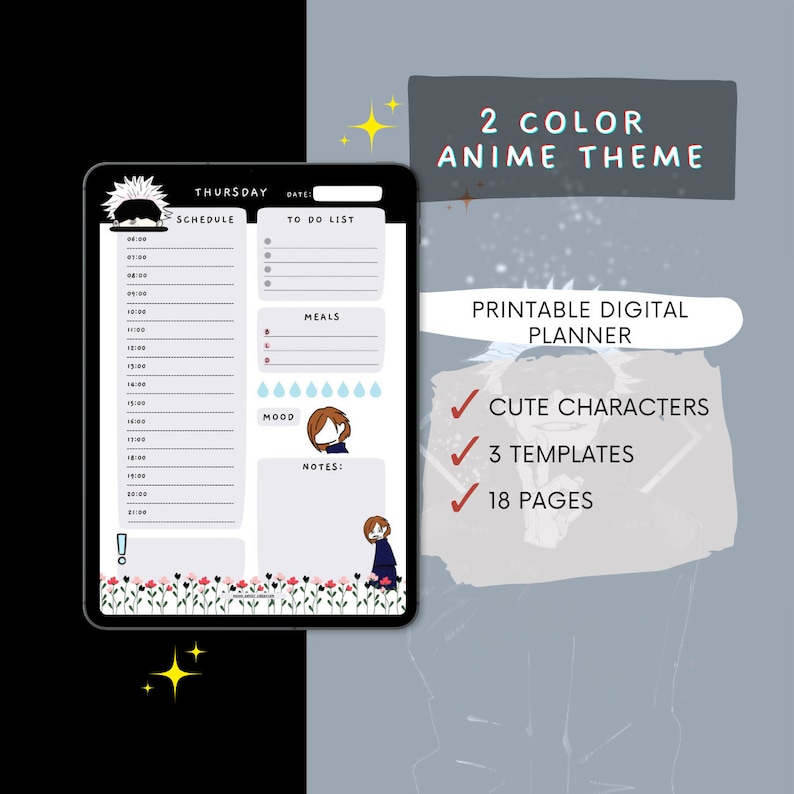 Anime Planner - Daily, Weekly, Monthly & Workout Printable Digital ...