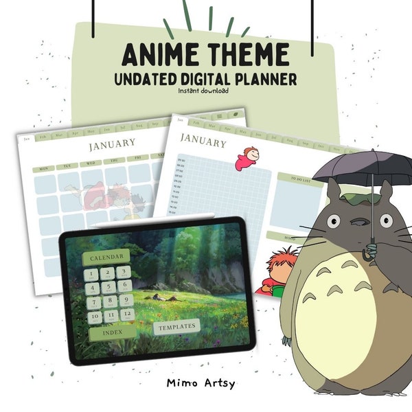 Cute Anime Printable Digital Planner Journal Daily Planner, Self Care ...