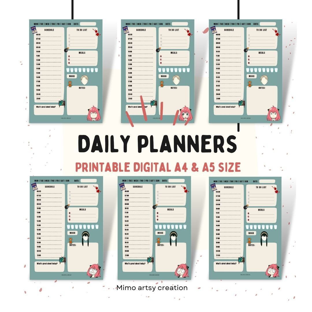 Cute Anime Planner Back to School Undated Templates - Etsy