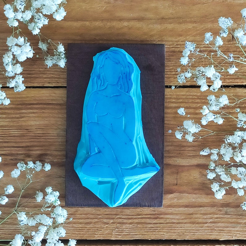 Female Body Hand Carved Rubber Stamp for Scrapbooking, Woman's Stempel ...