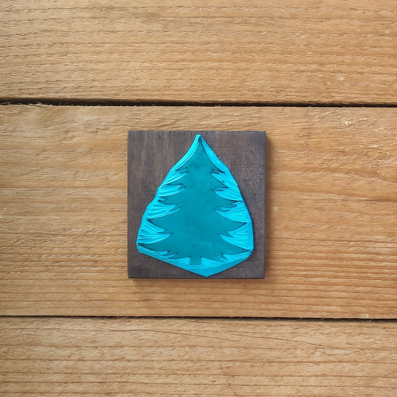 Christmas Tree Hand Carved Rubber Stamp for Cardmaking, Handmade ...