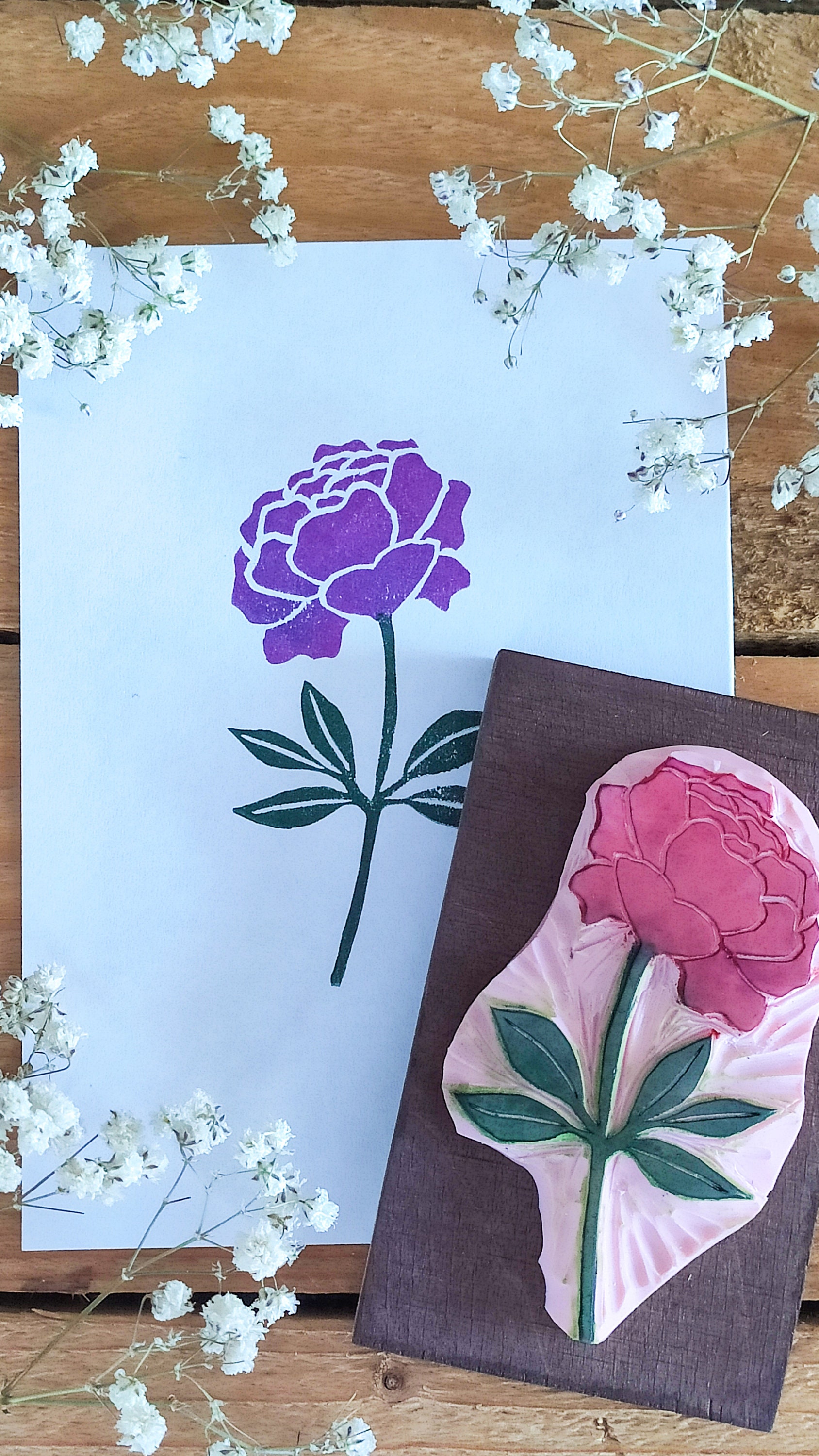 Peony Rubber Stamp for Stationery Wild Flower Seal Botanical - Etsy