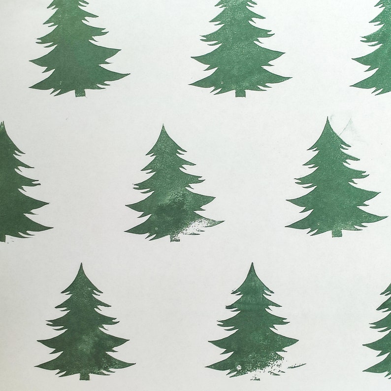 Christmas Tree Hand Carved Rubber Stamp for Cardmaking, Handmade ...