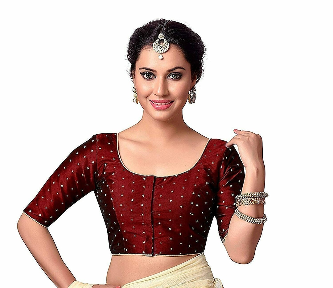 Indian Saree Blouse , Saree Blouse With Elbow Sleeves, Women's Sari ...