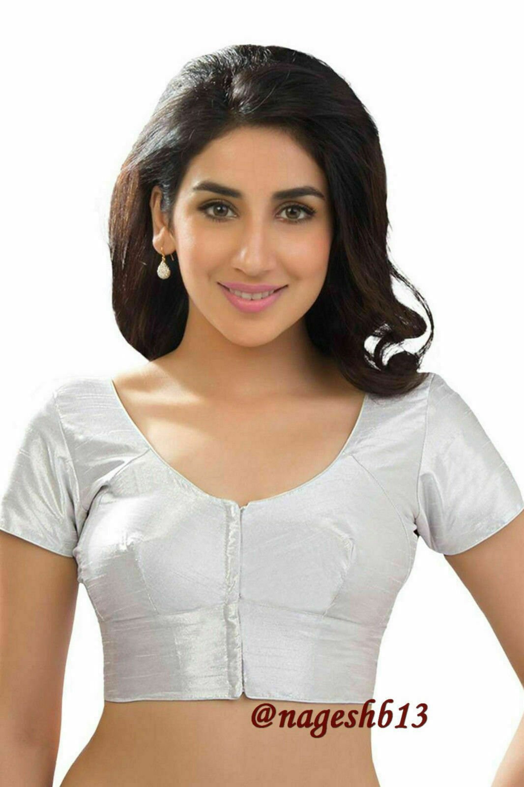 Silver Tissue Silk Saree Blouse, Readymade Sari Top - Etsy