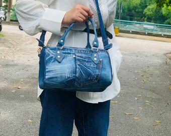 Blue Jean Purse - Etsy