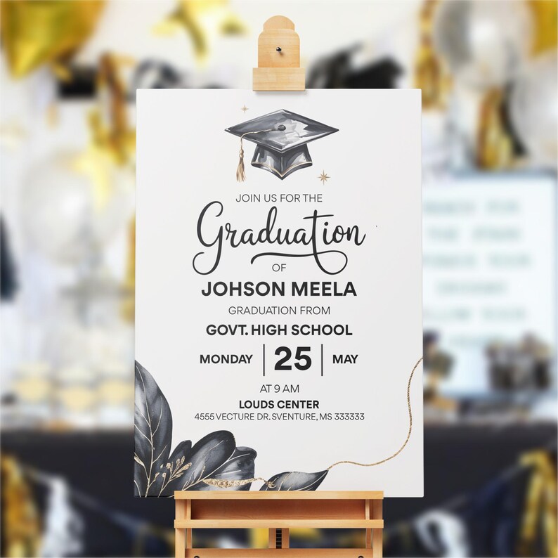 Elegant Custom Graduation Invitation 2025 High School Grad Party ...