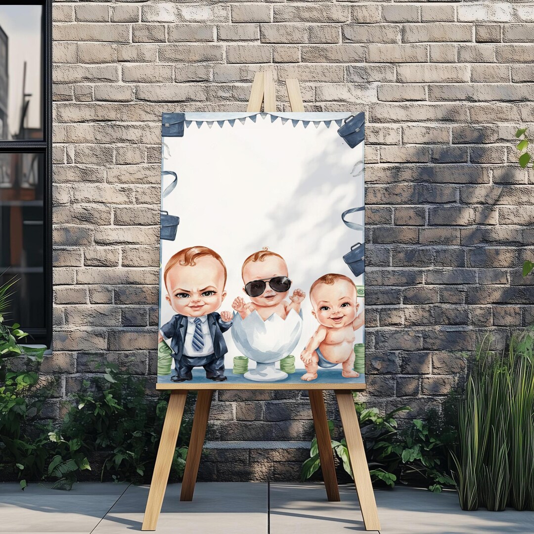 Boss Baby Welcome Sign | Baby Shower Sign | Editable Baby Shower Poster ...