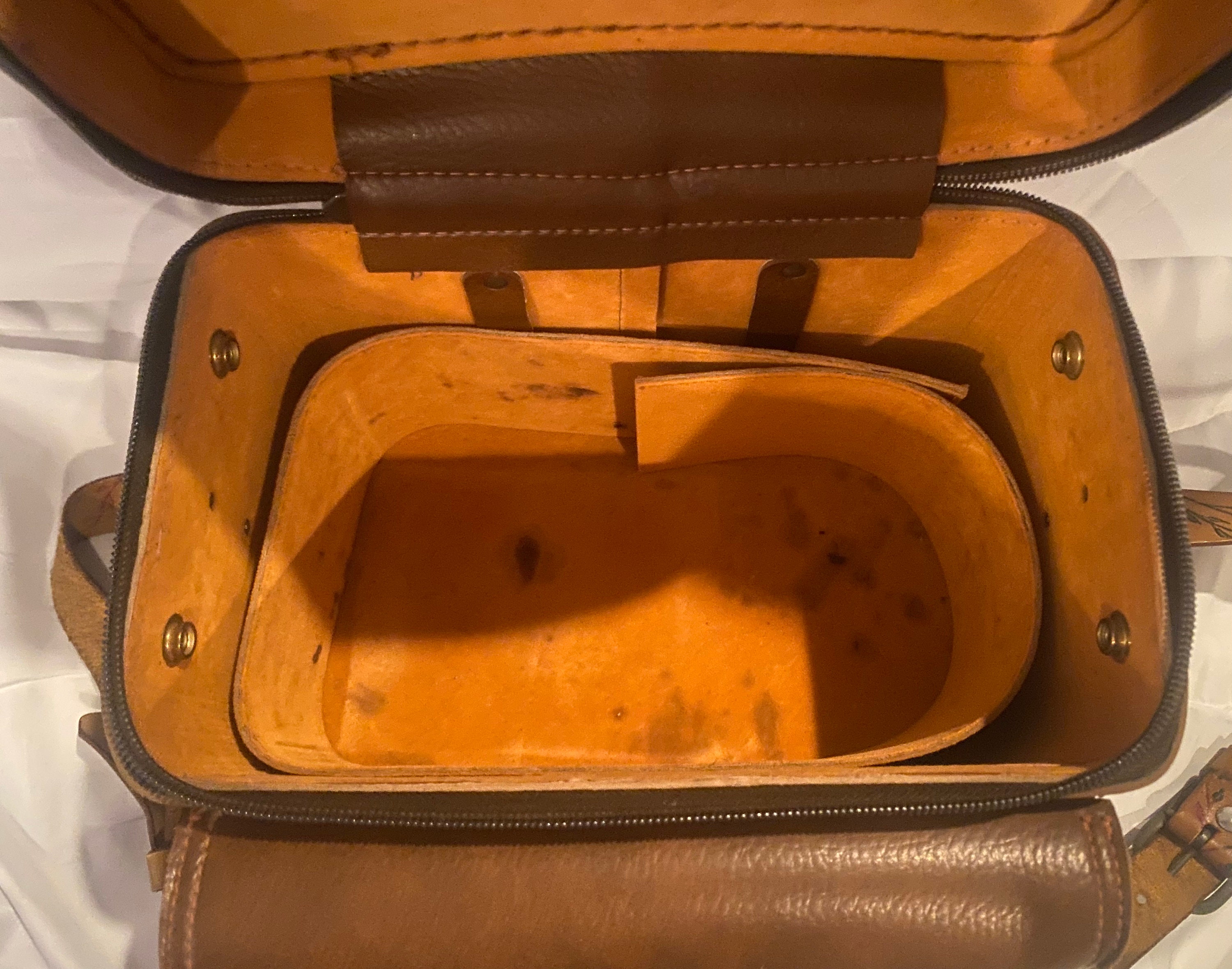 Vintage Leather Camera Bag With Floral Leather Strap - Etsy