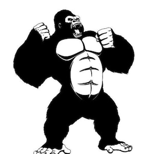 gorilla beating chest drawing