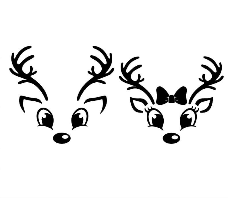 Reindeer Faces SVG - Etsy