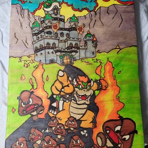 Bowser's Castle Wall Art - Etsy
