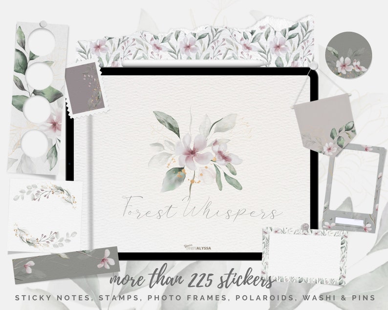 Aesthetic Digital Stickers Flower Digital Stickers Floral - Etsy