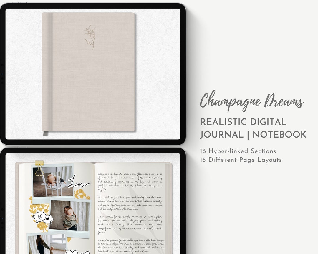 Realistic Digital Journal, Digital Notebook, Digital Daily Journal ...