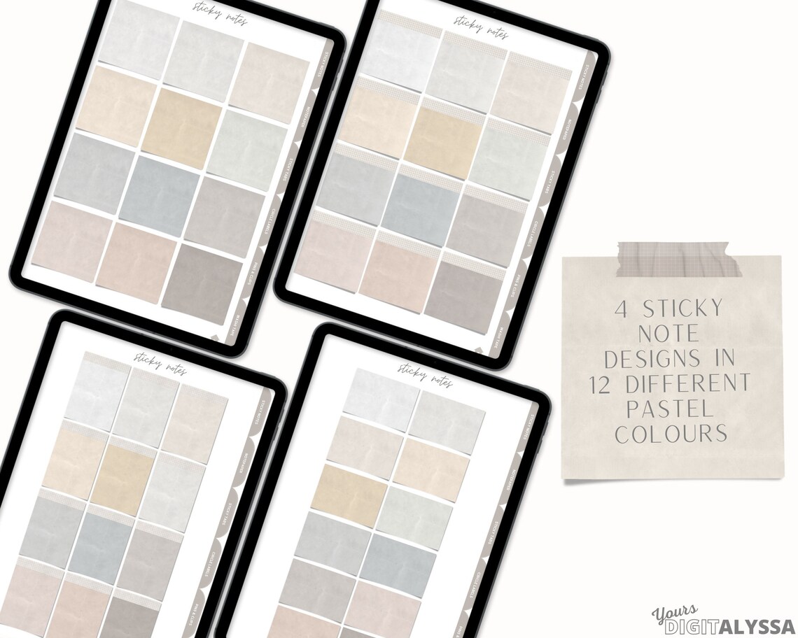 Digital Sticky Notes Digital Note-taking Stickers Digital - Etsy