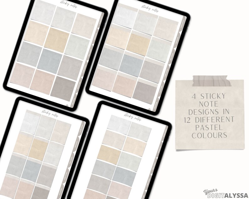 Digital Sticky Notes Digital Note-taking Stickers Digital - Etsy