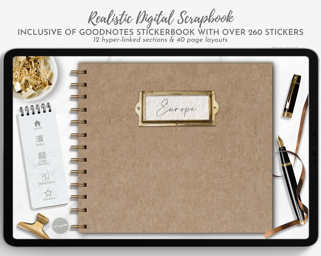 Realistic Digital Scrapbook, Goodnotes Digital Scrapbook, Digital Photo ...