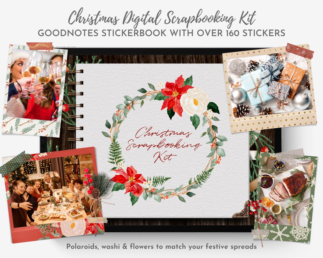 Christmas Digital Stickers, Christmas Digital Polaroid, Festive Washi ...