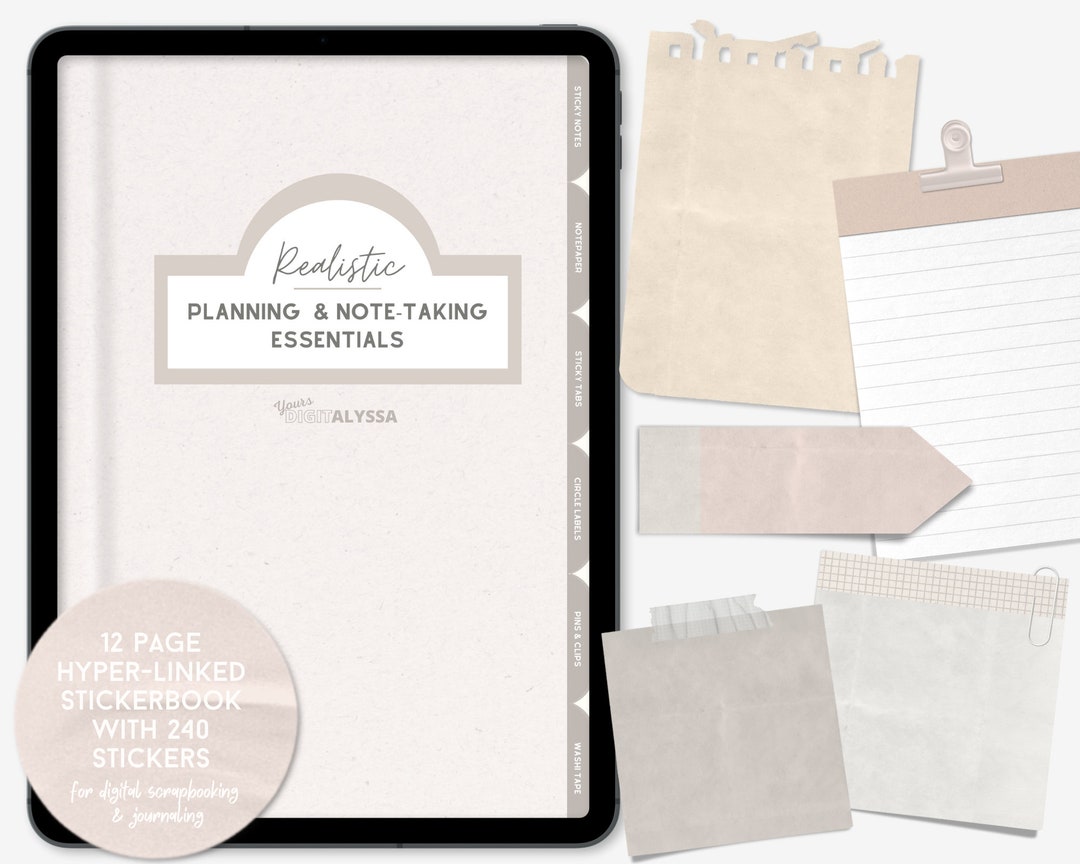 Digital Sticky Notes Digital Note-taking Stickers Digital - Etsy