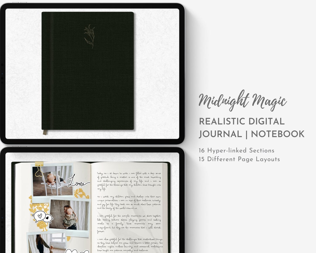 Realistic Digital Journal, Digital Notebook, Digital Daily Journal ...