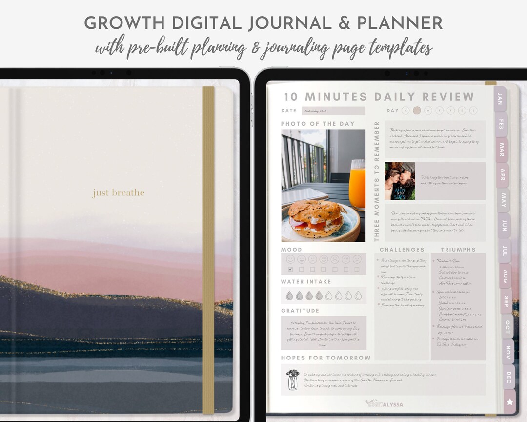 Daily Journal Digital, Wellness Journal, Digital Gratitude Journal ...