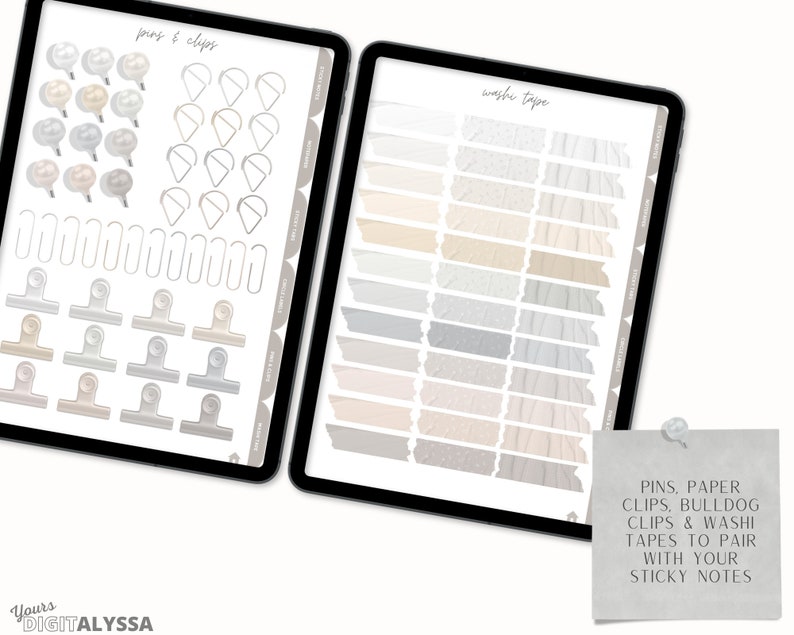 Digital Sticky Notes Digital Note-taking Stickers Digital - Etsy