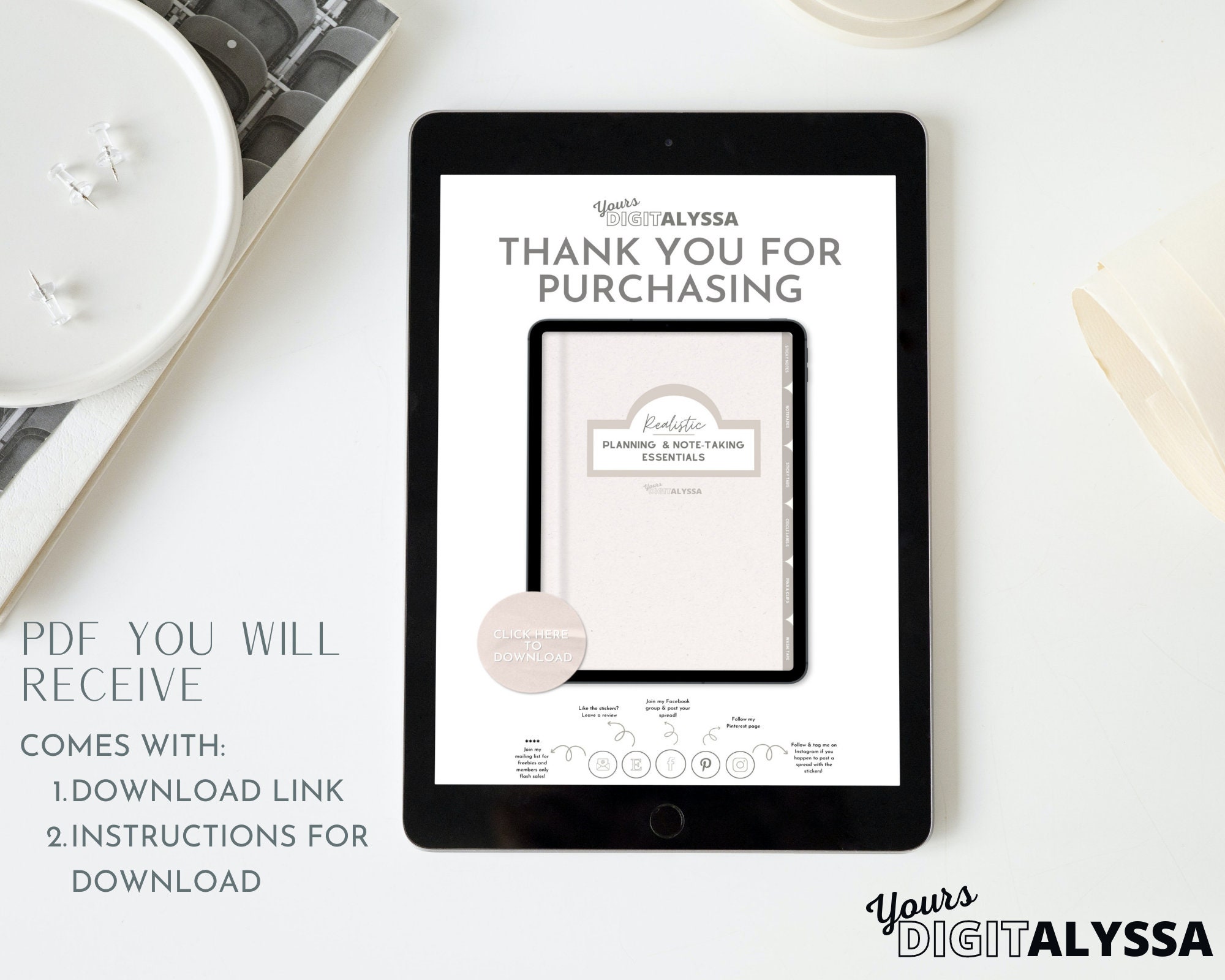 Digital Sticky Notes Digital Note-taking Stickers Digital - Etsy