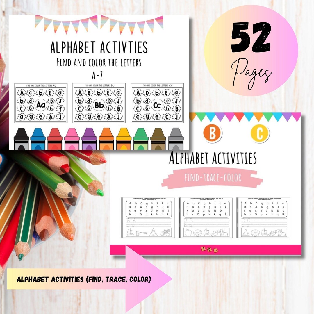 Alphabet Activities Flipbook: Find-trace-color - Etsy
