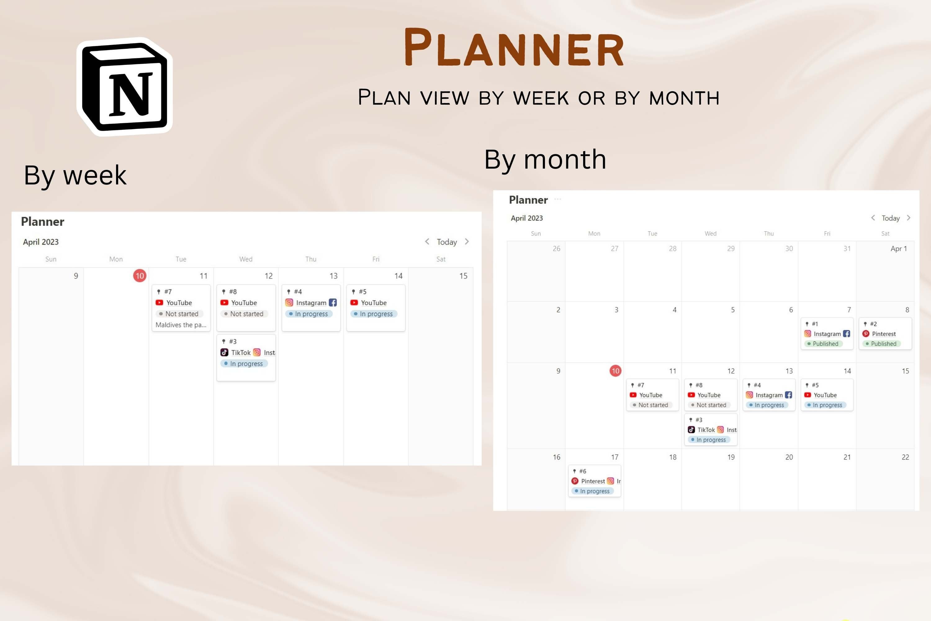 Social Median Planner Notion Template, Social Media Content Planner for ...