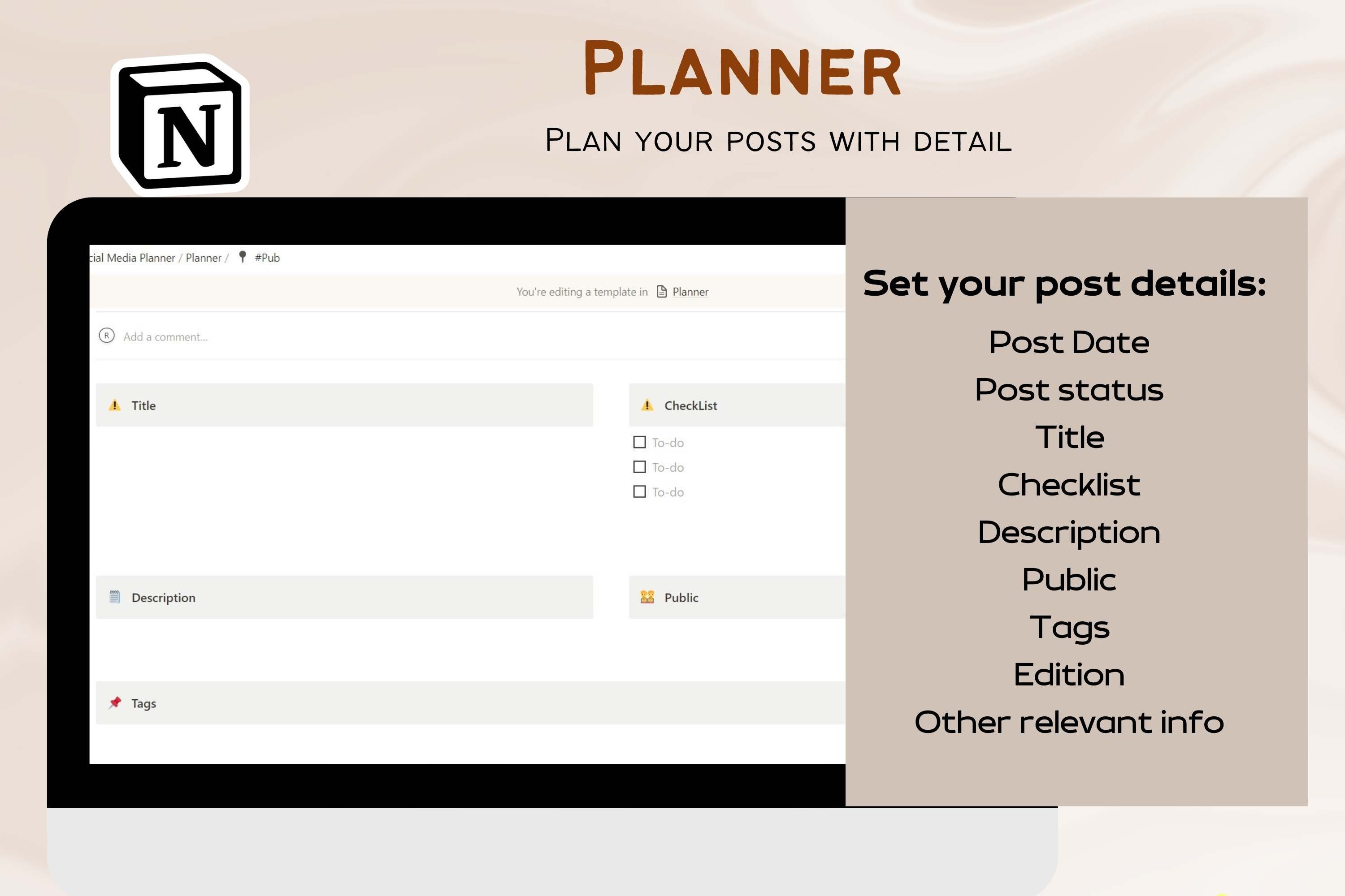 Social Median Planner Notion Template, Social Media Content Planner for ...