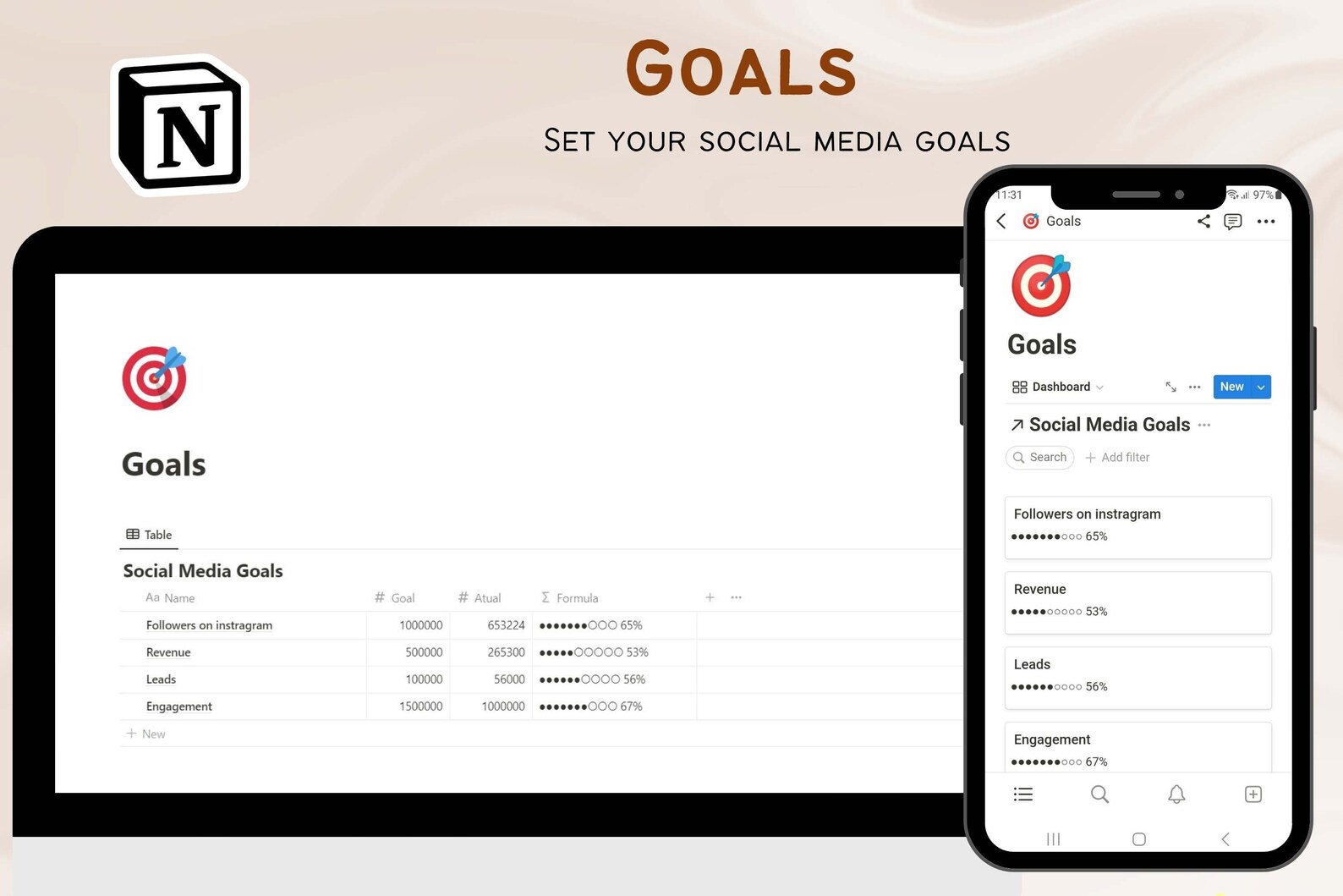 Social Median Planner Notion Template, Social Media Content Planner for ...