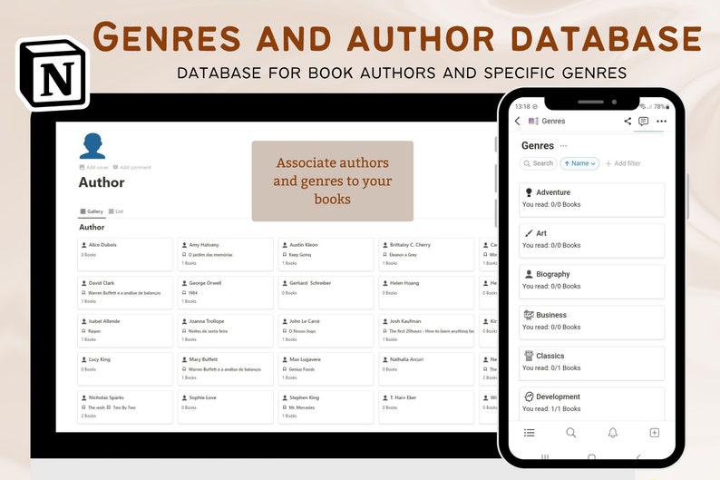 Bookshelf Dashboard Notion Template, Book Organization, Reading ...