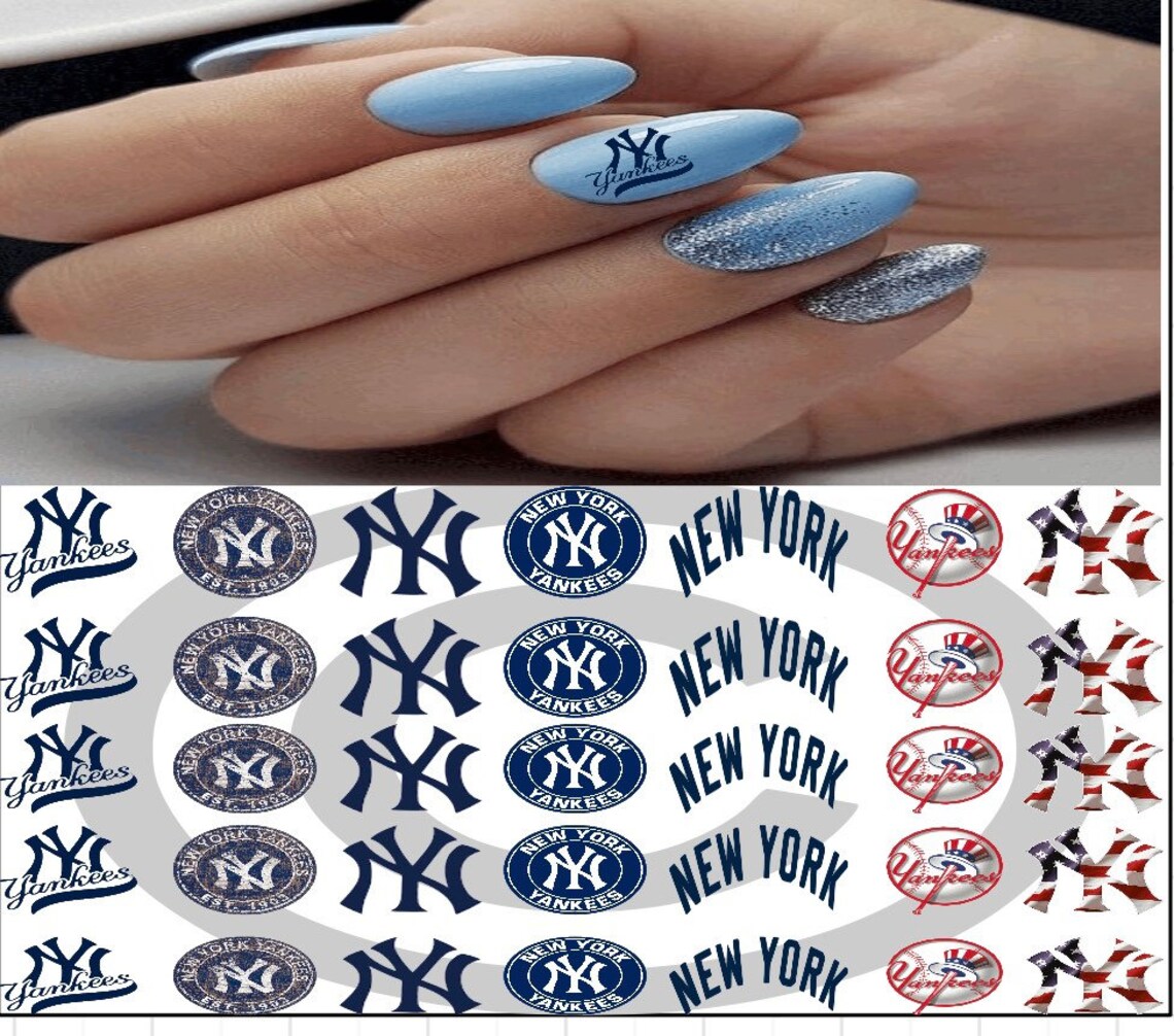 New York Yankees Waterslide Nail Decals | Etsy
