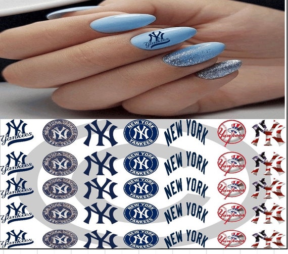 New York Yankees Waterslide Nail Decals | Etsy