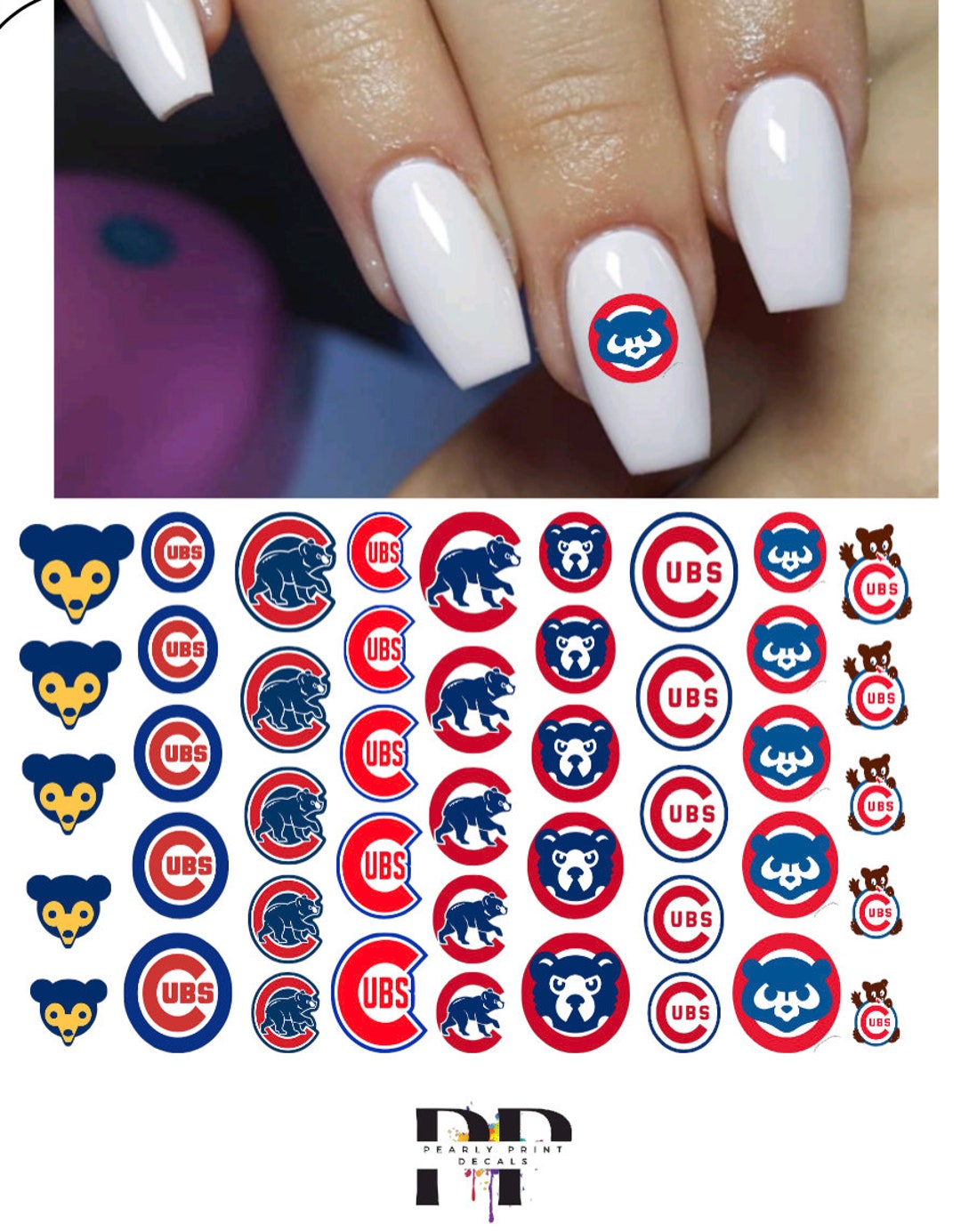 Chicago Cubs Waterslide Nail Decals - Etsy