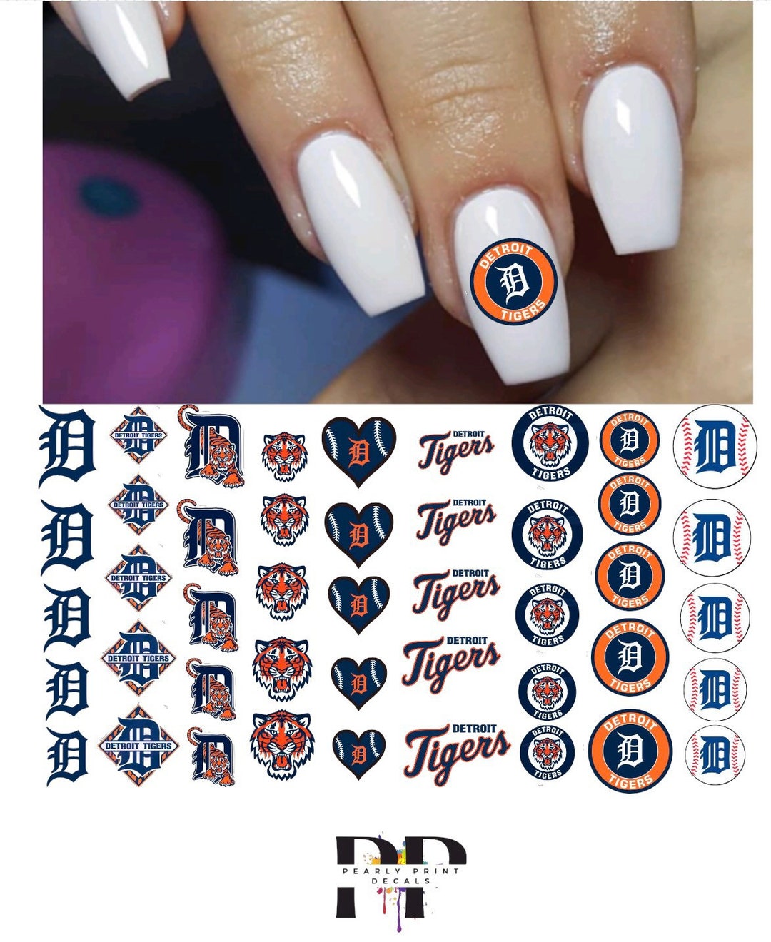 Detroit Tigers Nail Waterslide Decals - Etsy