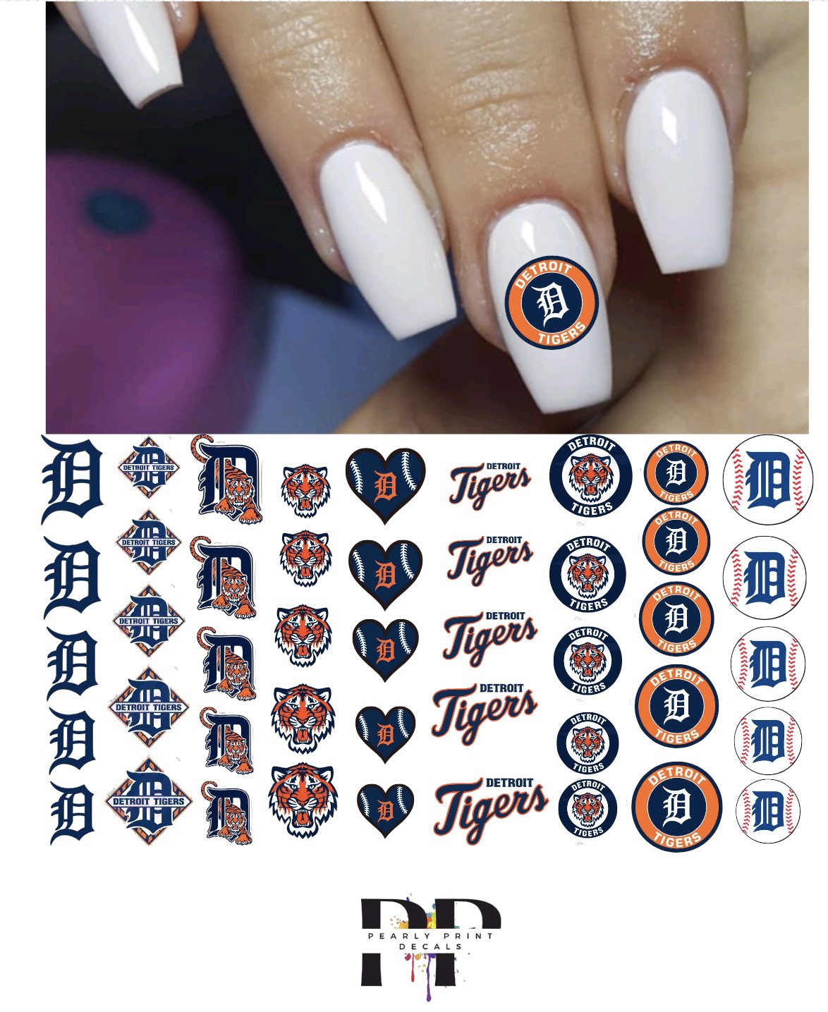 Detroit Tigers Nail Waterslide Decals - Etsy