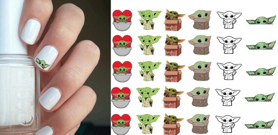 Baby Yoda Mix Waterslide Nail Decals | Etsy