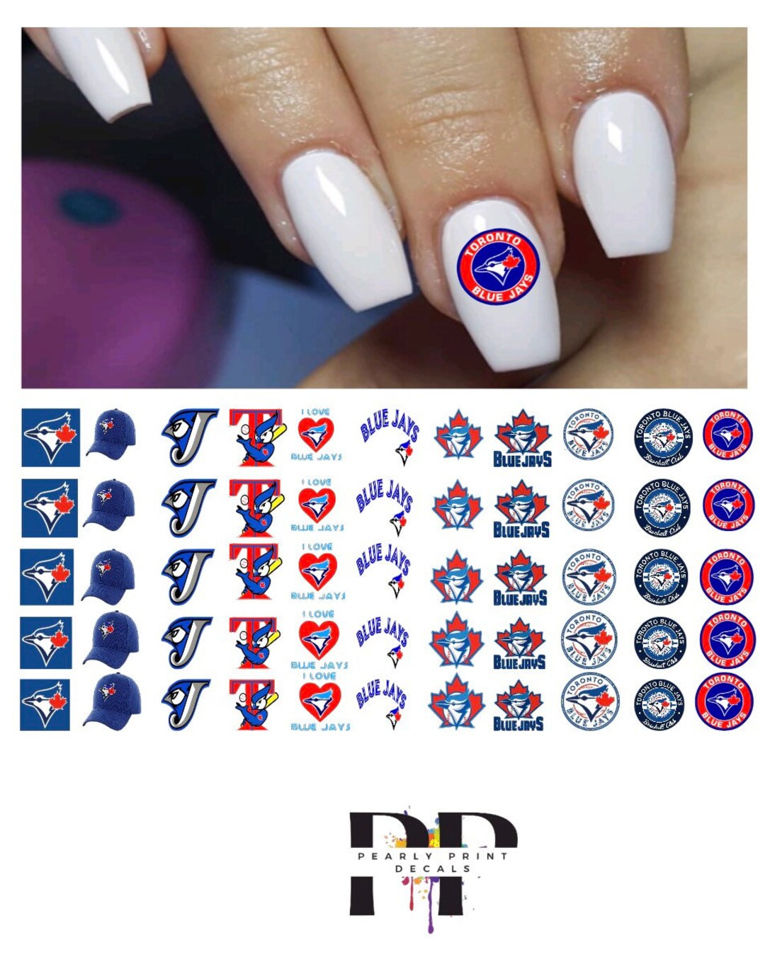 Toronto Blue Jays Waterslide Nail Decals - Etsy